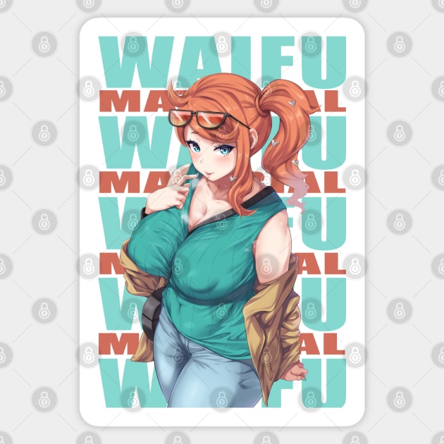 Lewd Anime Waifu Material 39 Waifu Sticker Teepublic